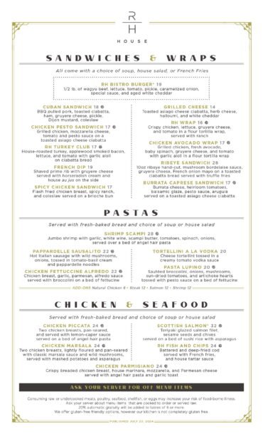 Lunch Menu - RH House