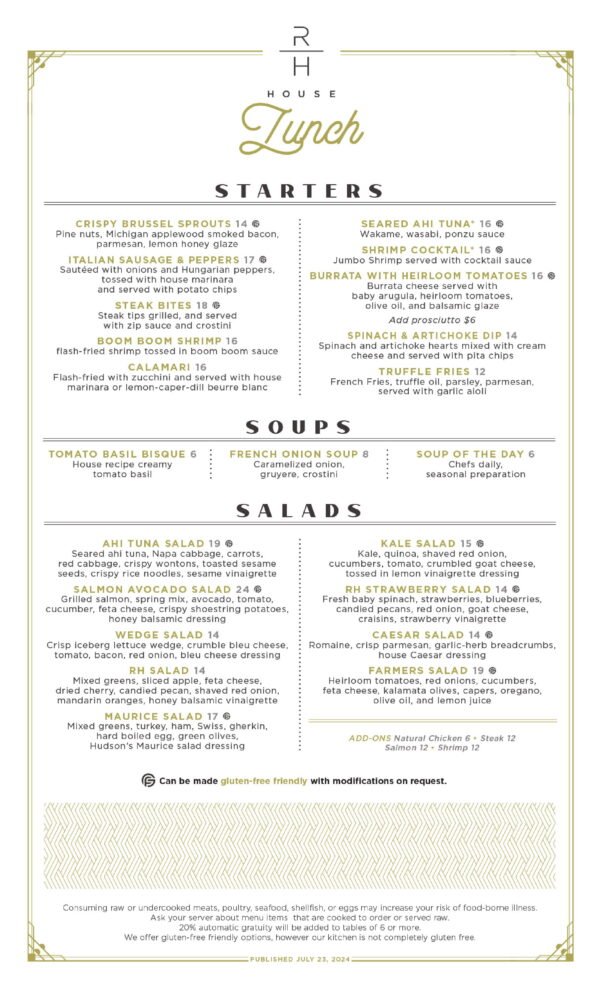 Lunch Menu - RH House