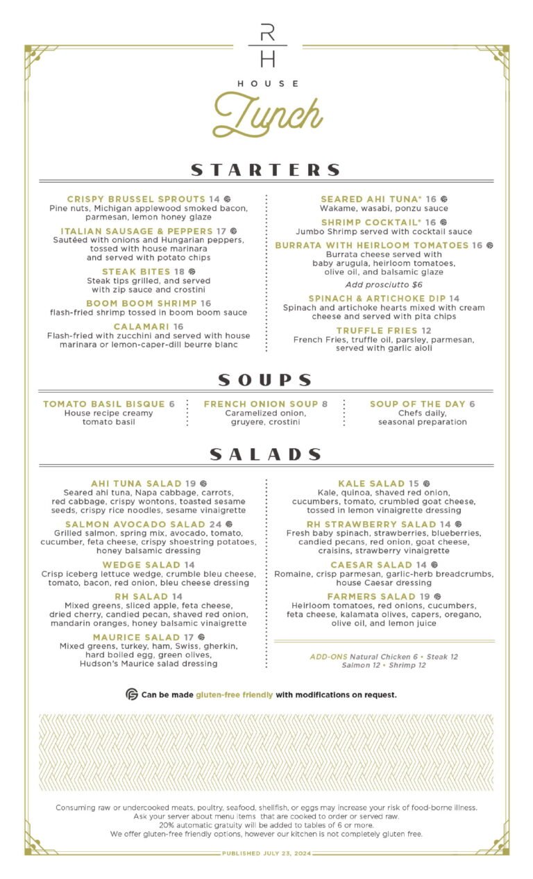 Lunch Menu - RH House