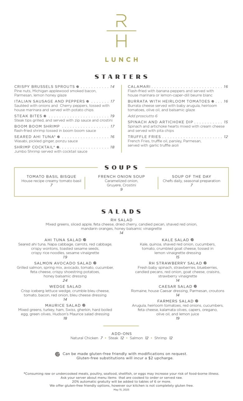 Lunch Menu - RH House