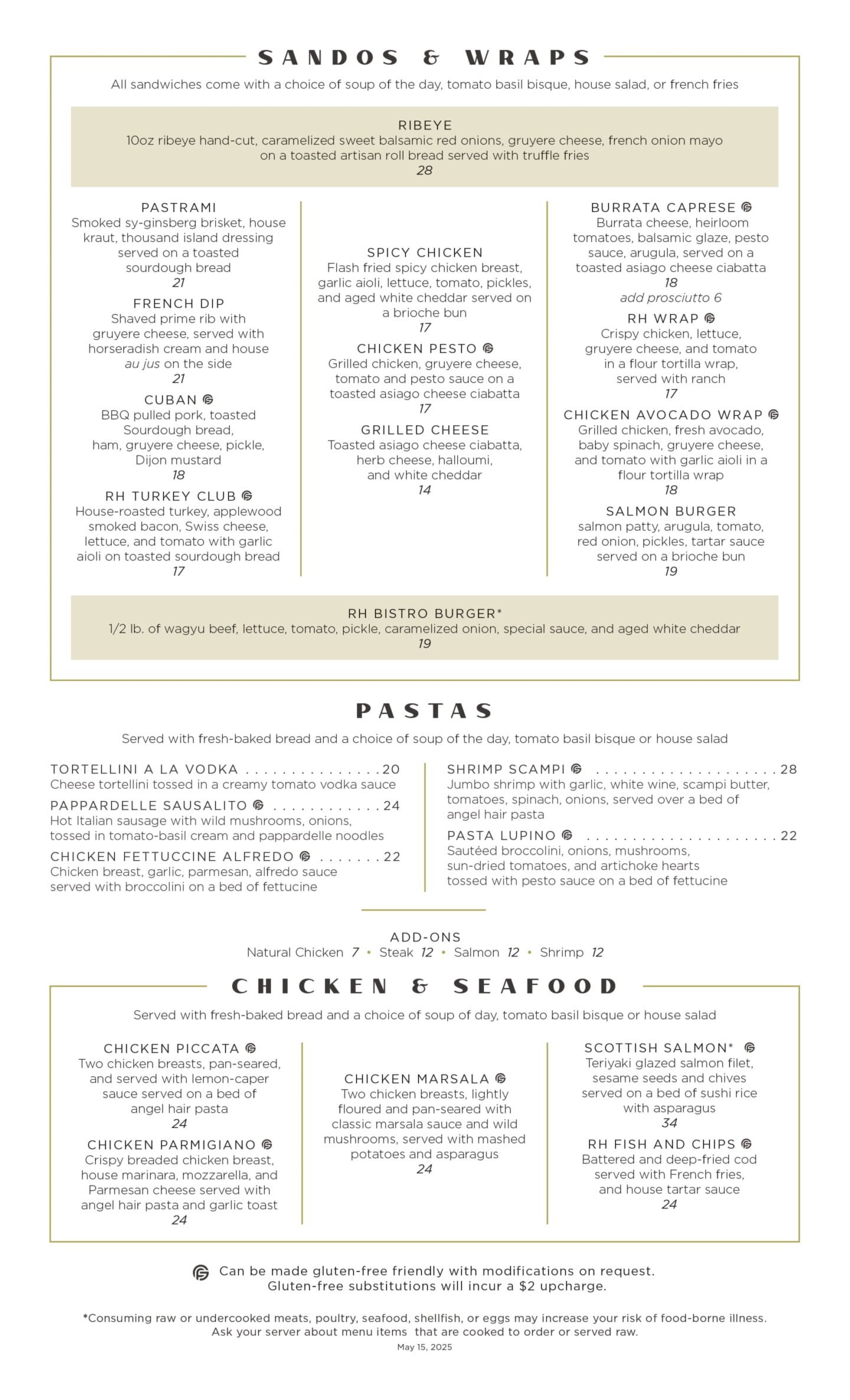 Lunch Menu - RH House